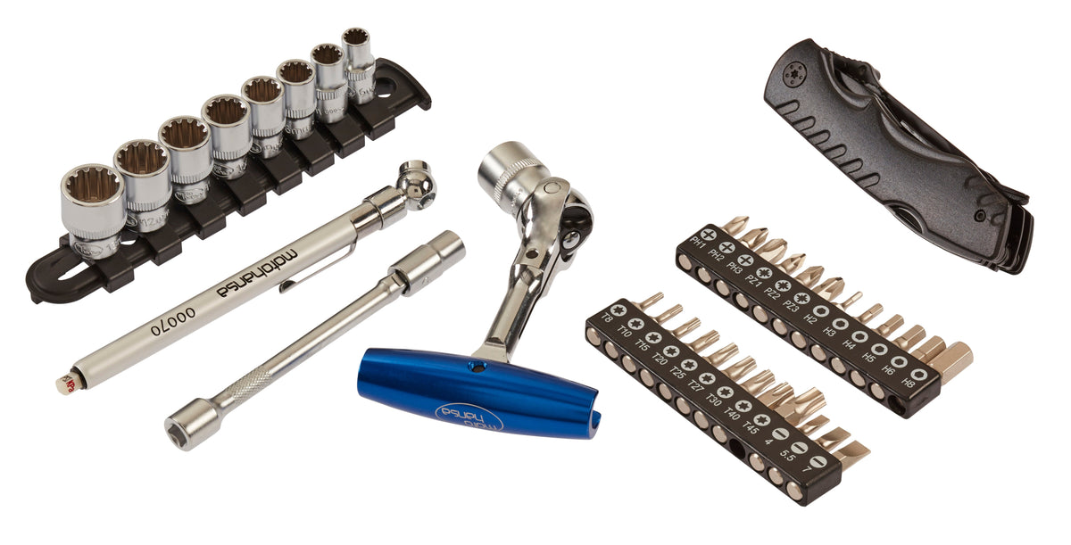 Motorcycle Tool Kit: Compact Enduro, BMW, Yamaha Colours – Motohansa UK